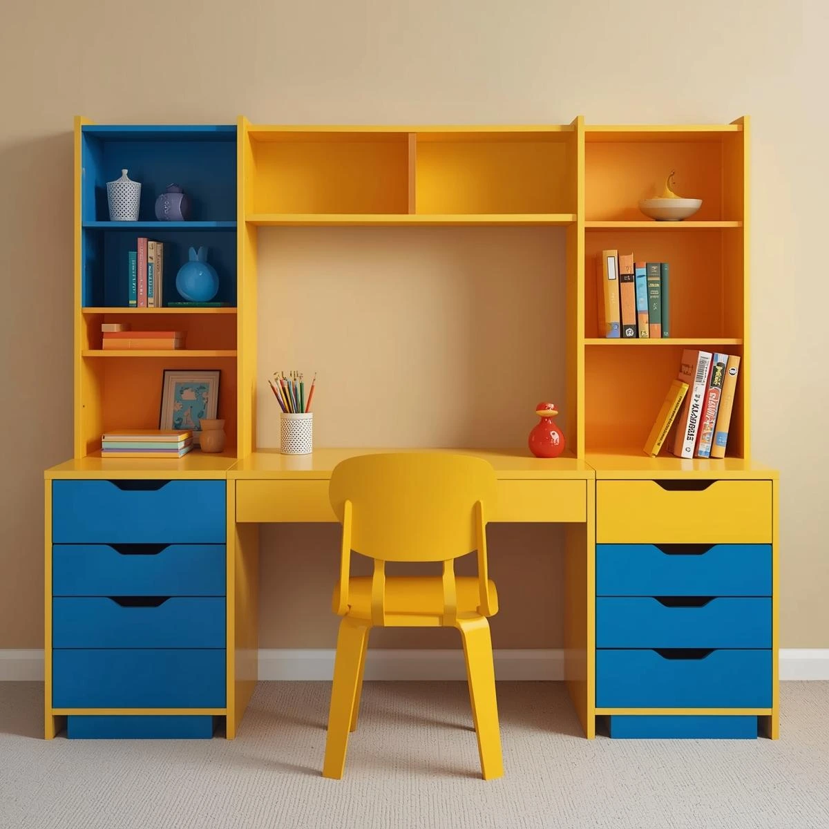 12 Study Table Design Ideas for Kids Bedroom - modernhavenliving.com